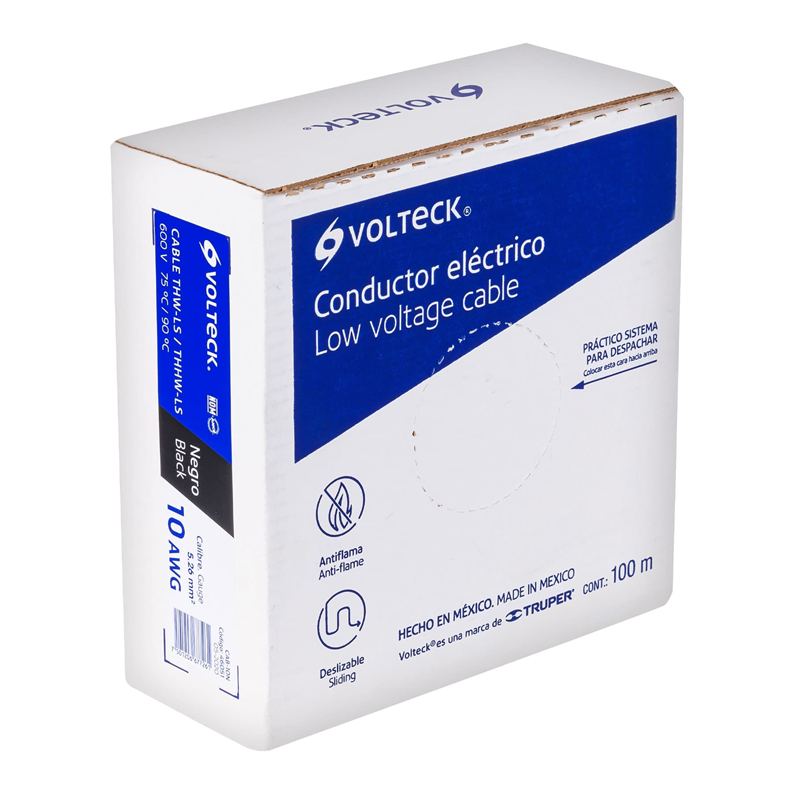 Rollo de Cable Volteck THHW-LS, Calibre 8 AWG, 100 Metros, Color Negro ...